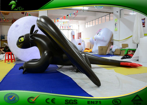 4m Long Black Inflatable Toothless Dragon Animal With Costume