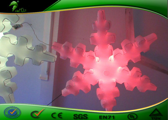 Multi - colors LED Large Inflatable Lighting Decoration Snowflake Hanging Balloon