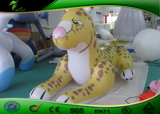 PVC Yellow Inflatable Leopard Blow Up Model UV Digital Printing