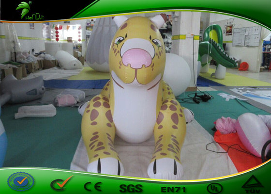 PVC Yellow Inflatable Leopard Blow Up Model UV Digital Printing