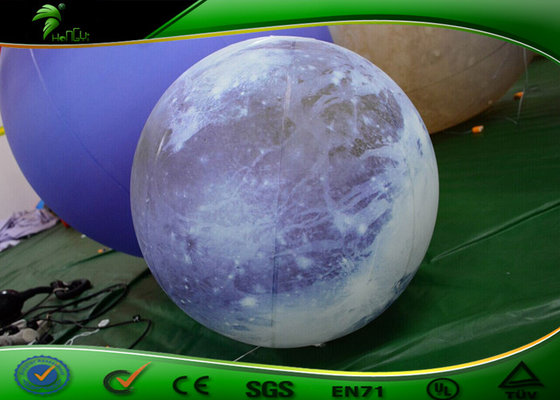 Blue Inflatable Pluto Ball Inflatable Planet Balloon With Light