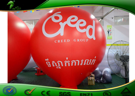 PVC Red Inflatable Advertising Balloons Banner Customize Digital Printing Ball