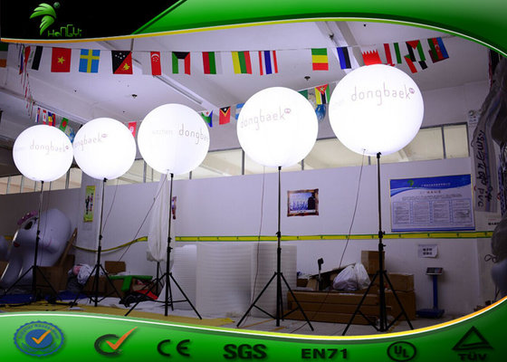 White And Silver Air - Tight Inflatable Led Light Diameter 1m