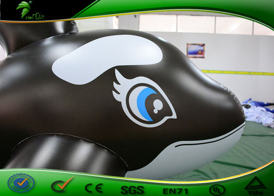 PVC Black Inflatable Whale Toy / Inflatable Dolphin For Outdoor Water Play