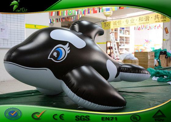 PVC Black Inflatable Whale Toy / Inflatable Dolphin For Outdoor Water Play