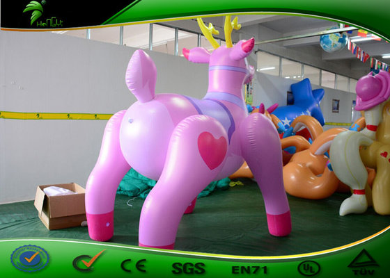 Display Inflatable Cartoon Characters PVC Lovely Pink Inflatable Toy For Kids