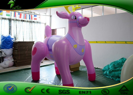 Display Inflatable Cartoon Characters PVC Lovely Pink Inflatable Toy For Kids
