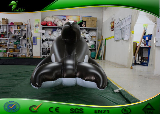 PVC Black Inflatable cartoon / Inflatable Dolphin Modeling Advertising Cartoon