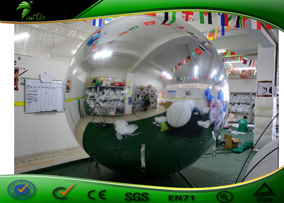 Large PVC Dia 2M Inflatable Advertising Mirror Ball / Inflatable Silver Reflective Balloon For Events Decoration
