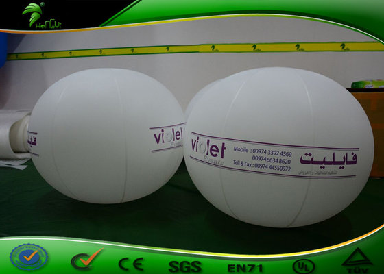 Inflatable Advertising Balloons / Customized PVC White Inflatable Ball With Logo Printing For Advertising