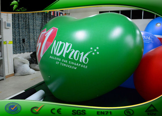 Inflatable Advertising Balloons / Inflatable Green Heart Helium Balloon / Inflatable Flying Ball For Advertising / Event