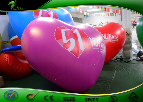 Inflatable Advertising Balloons / Inflatable Pink Heart Helium Balloon / Inflatable Flying Ball For Advertising / Event