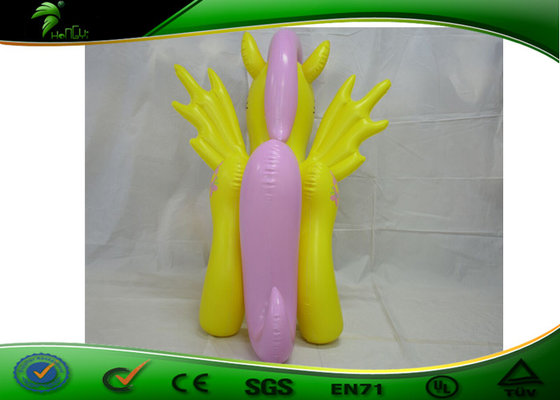 Inflatable Cartoon Characters , Yellow Cute Inflatable Horse Toy / Inflatable Animal Horse For Kids
