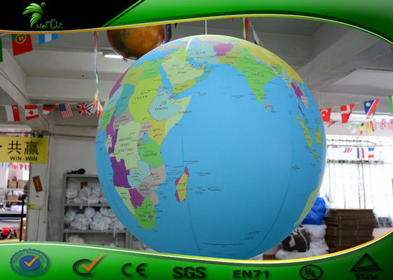 Professional Customized Inflatable World Earth Ball , Inflatable Advertising Globe Model Ball For Decoration