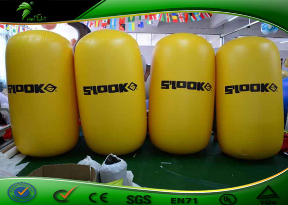 Cylinder Yellow Inflatable Water Toys Inflatable Floating Buoy Customized Swim Buoy