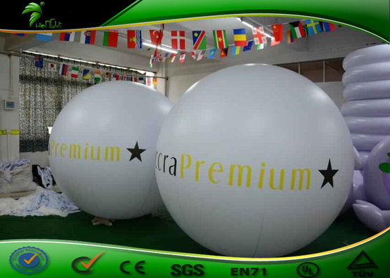 PVC Outdoor White Ad Blloon , Inflatable Helium Ball , Professional Custom Flying Ball