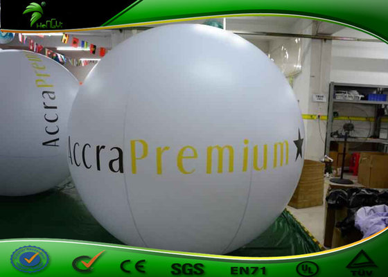 PVC Outdoor White Ad Blloon , Inflatable Helium Ball , Professional Custom Flying Ball