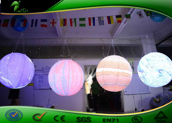 Coloful Inflatable Planet LED Light , Inflatable Advertising Balloons For Party