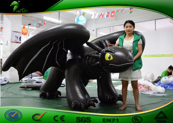 Custom Inflatable Cartoon Characters Giant Black Inflatable Flying Dragon