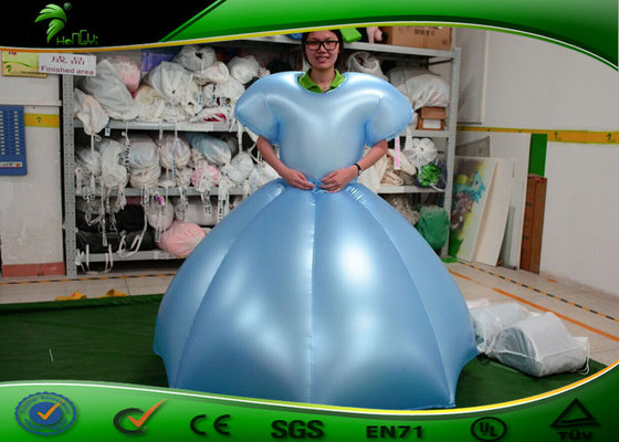 Inflatable Light Blue Dress / 1.5m Tall Inflatable Shapes Skirt For Party Activity