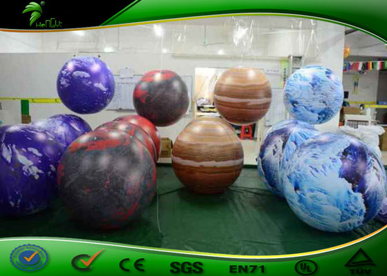 Inflatable Lighting Decoration , Colorful 0.18mm PVC LED Inflatable Balloon , Inflatable Planet Balloon For Advertising