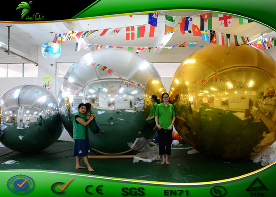 Wedding Stage Christmas Decoration Inflatable Mirror Balls Large Gold / Silver