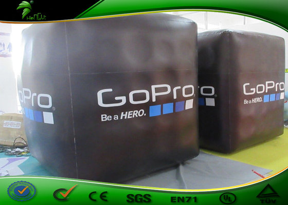 Inflatable Black Cube Ball / Inflatable Floating Helium Square With Logo Printing