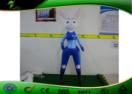 Enthusiastic Crazy Animal Blue Inflatable Policewoment , Inflatable Water Rabbit Cartoon