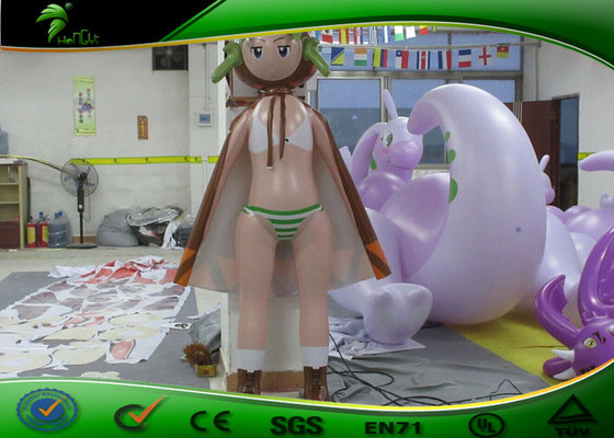 Stand Sexy Inflatable Cartoon Shape Blloon , 1m Tall Inflatable Sexy Girl With PVC