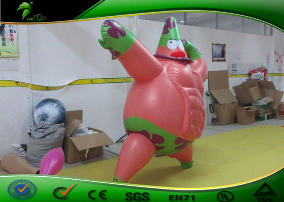 PVC Inflatable Cartoon Characters Patrick Star Cartoon With Available Logo