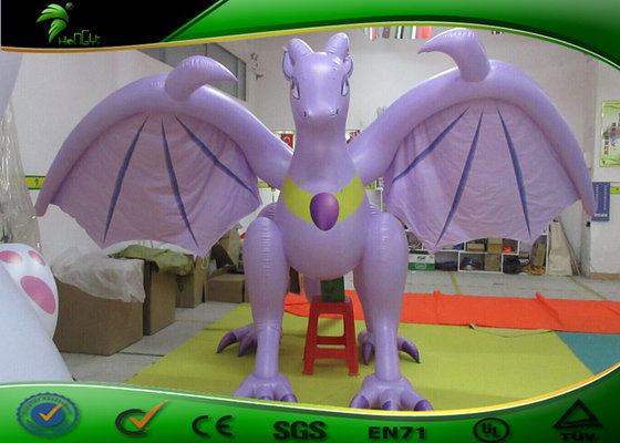 Customized Lovely Inflatable Dragon Moving Cartoon PVC Pink Animal Dragon