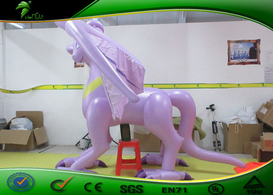 Customized Lovely Inflatable Dragon Moving Cartoon PVC Pink Animal Dragon