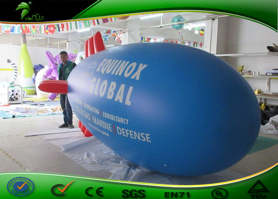 Popular Blue Outdoor Inflatable Airship Model / Inflatable Rc Blimp For Advertising