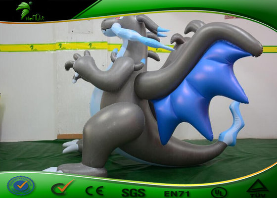 Decoration Advertising Inflatable Cartoon Stand Grey Dragon For Holiday Celebrations