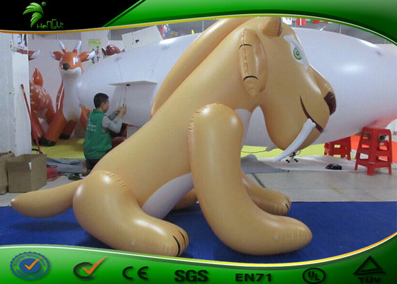 2m Tall Inflatable Yellow Lion Cartoon , Attractive Lion Inflatable Animal Cartoon