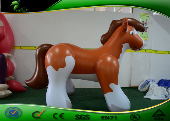 Inflatable Animal Brown Cartoon ,  PVC Inflatable Horse Toy Short Fat For Children