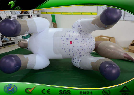 White PVC Standing Funny Cartoon Inflatable Horse 2m / 5m Tall Quadruple Stitching