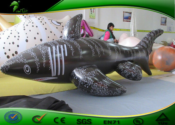 PVC 0.4mm Inflatable Water Toys Black Shark Pool Balloon 3 meters Long ASTM