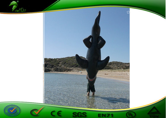PVC 0.4mm Inflatable Water Toys Black Shark Pool Balloon 3 meters Long ASTM