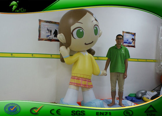 Custom Advertising Inflatable Cartoon Characters 2.5m Naive Lovely Inflatable Girl