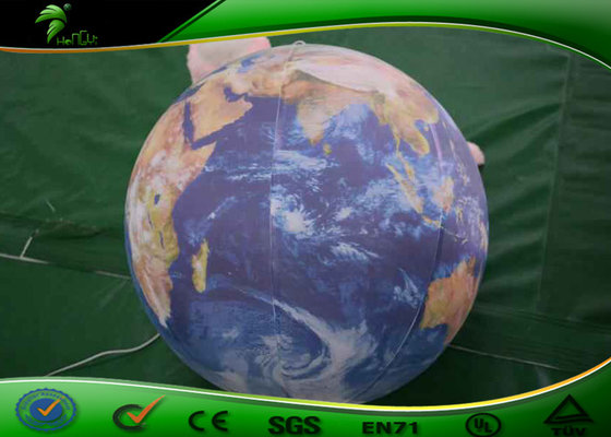 Advertising Inflatable Earth Globe Helium LED Light Balloon For Decoration