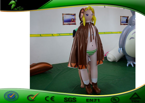 Events 2m Tall Inflatable Sexy Girl , PVC Inflatable Girl With Windbreaker