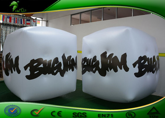 Custom Logo Printing Inflatable Advertising Balloons 2.5m White Square Shaped