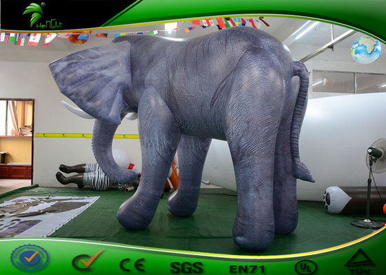Pretty Custom Grey PVC 0.4 Inflatable Cartoon Characters 3.5m Elephant Animal