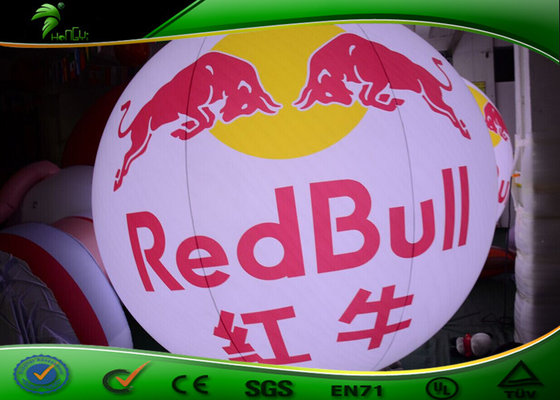 Durable Commercial Advertising Balloons Round With LED Light Customized Size