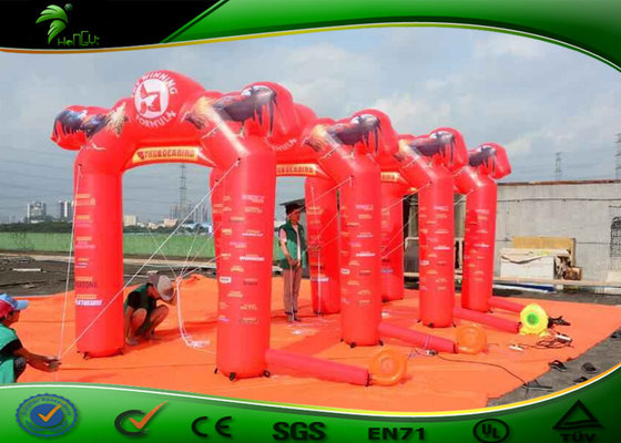 PVC Inflatable Arches With UV Printing , Red Inflatable Advertising Arch Decoration