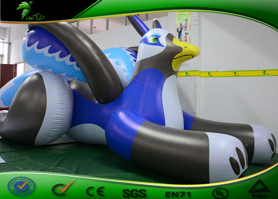 Popular Soft PVC 0.4 Inflatable Cartoon Characters Dragon With Blue Wings Wings