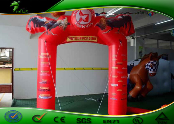 Customizable Logo Inflatable Racing Finish Line Advertising Arch With Cock Shape