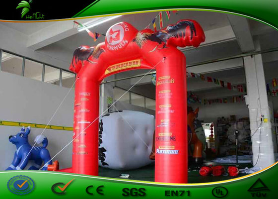 Customizable Logo Inflatable Racing Finish Line Advertising Arch With Cock Shape