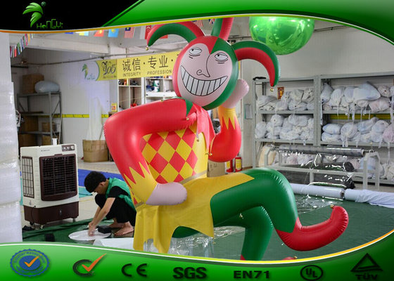 Clown / Joker Shaped Inflatable Cartoon Characters For Advertising 2m - 7m Height